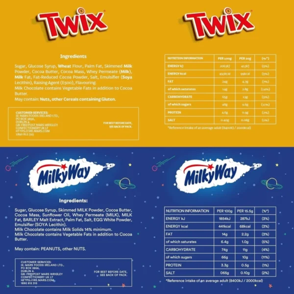 Mixed Bulk Chocolate Bag 1.4kg, 71 Fun Size Chocolate Bars,Mars ...